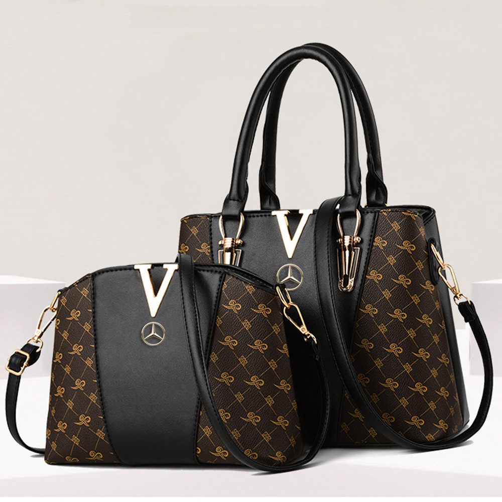 Mercedes Benz Luxury Leather Women Tote Handbag Set