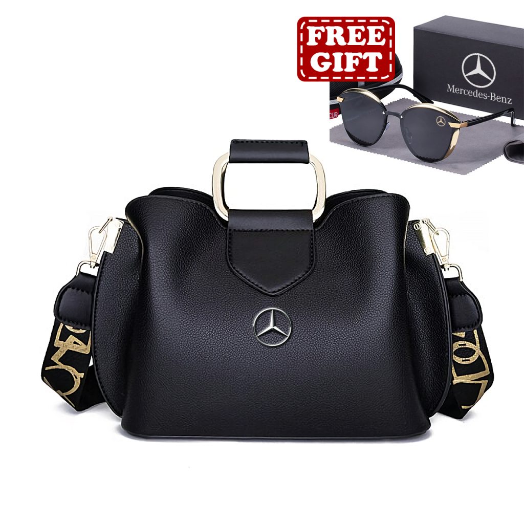 Mercedes Benz Metal Outstanding Leather Vintage Purse Handbag